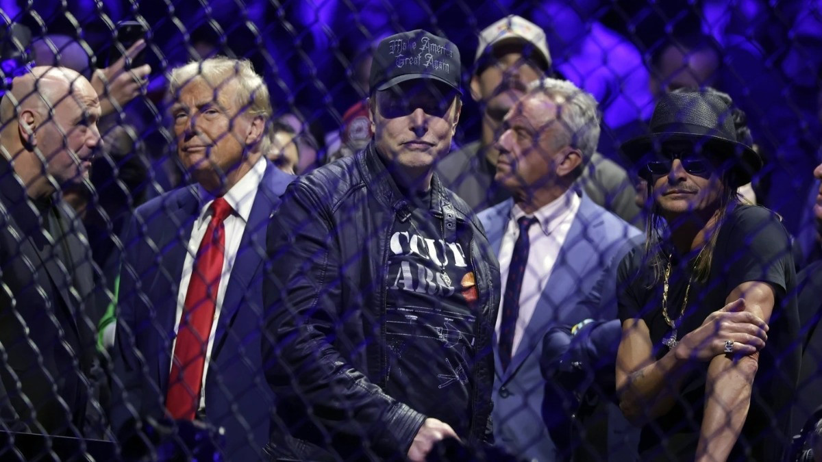 Watch: Trump attends UFC match in New York, sits between Elon Musk ... Watch: Trump attends UFC match in New York, sits between Elon Musk ...