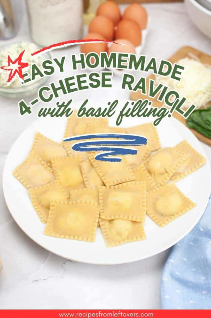 Easy Homemade Four Cheese Ravioli Recipe with Filling