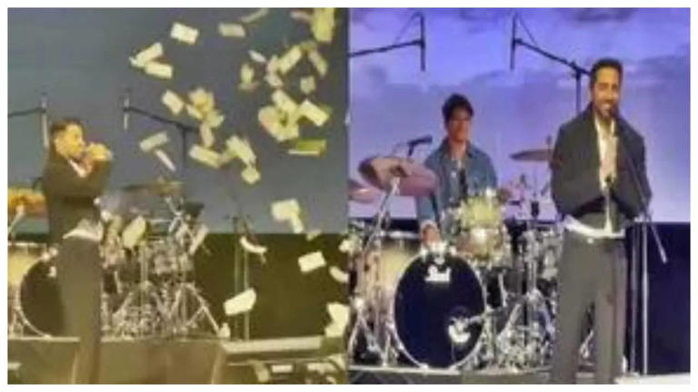 WATCH: Audiences throw dollars at Ayushmann Khurrana at his US tour ... WATCH: Audiences throw dollars at Ayushmann Khurrana at his US tour ...