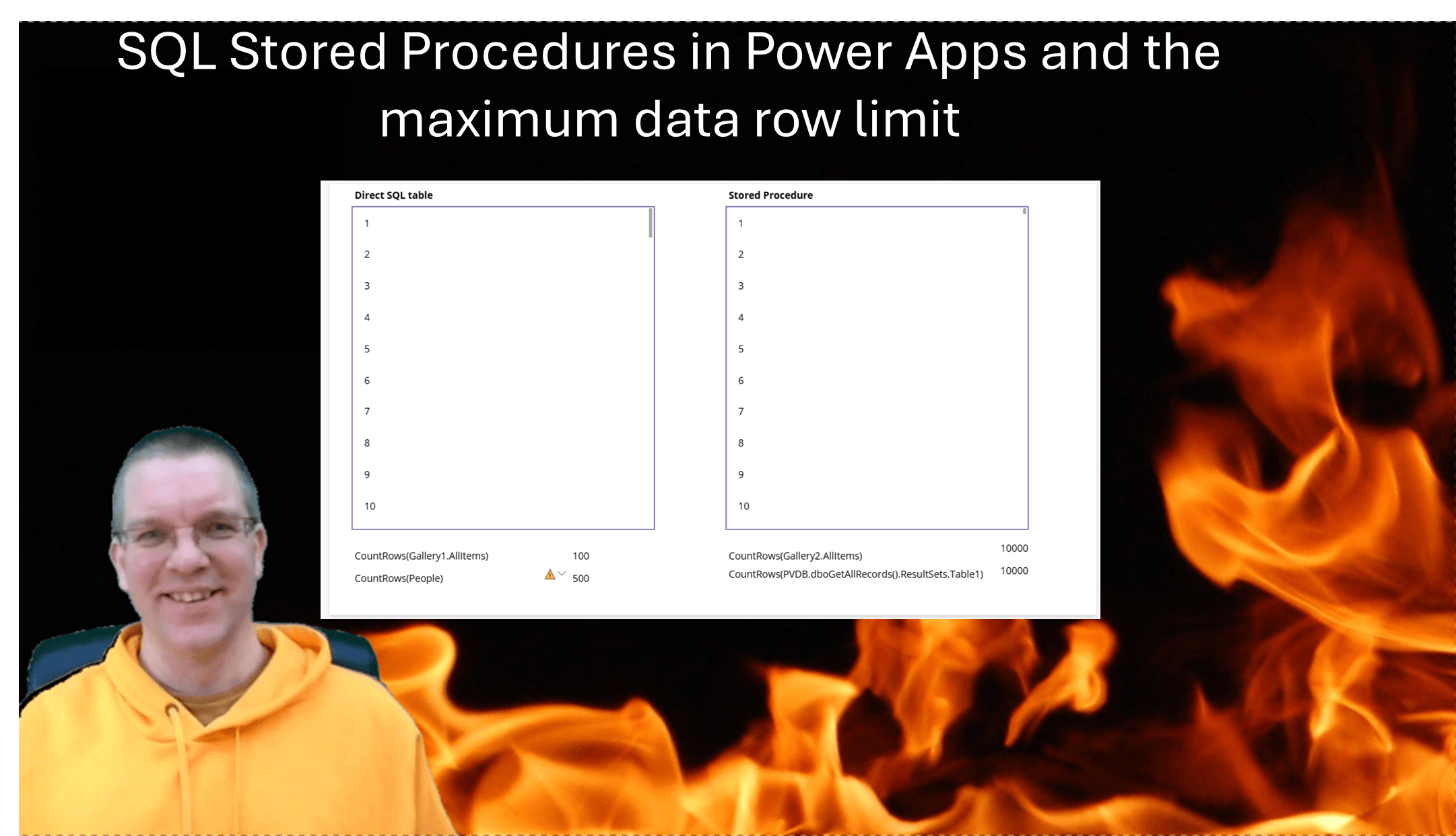 SQL Stored Procedures in Power Apps and the maximum data row limit