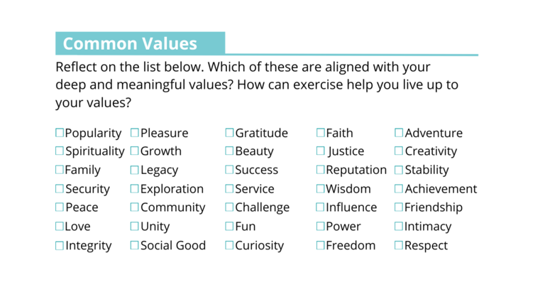 Finding Exercise Motivation Through Your Personal Values