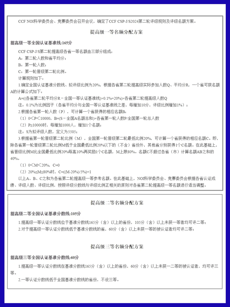 2024CSP-J/S第二轮分数线揭晓，你离一等奖还有多远？