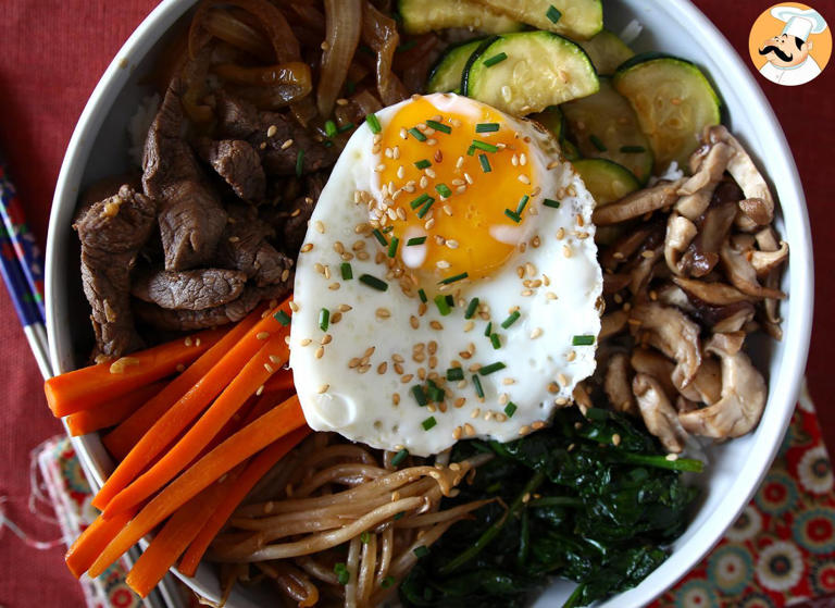Bibimbap, the traditional korean dish