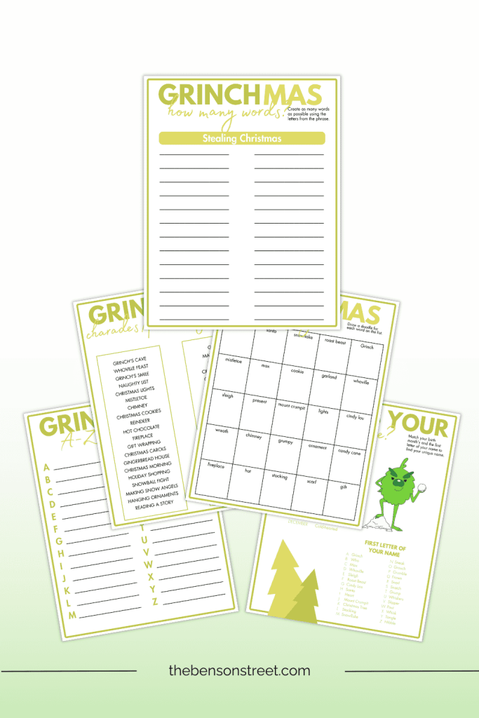 Free Printable Grinchmas Games: A Fun Holiday Activity Bundle