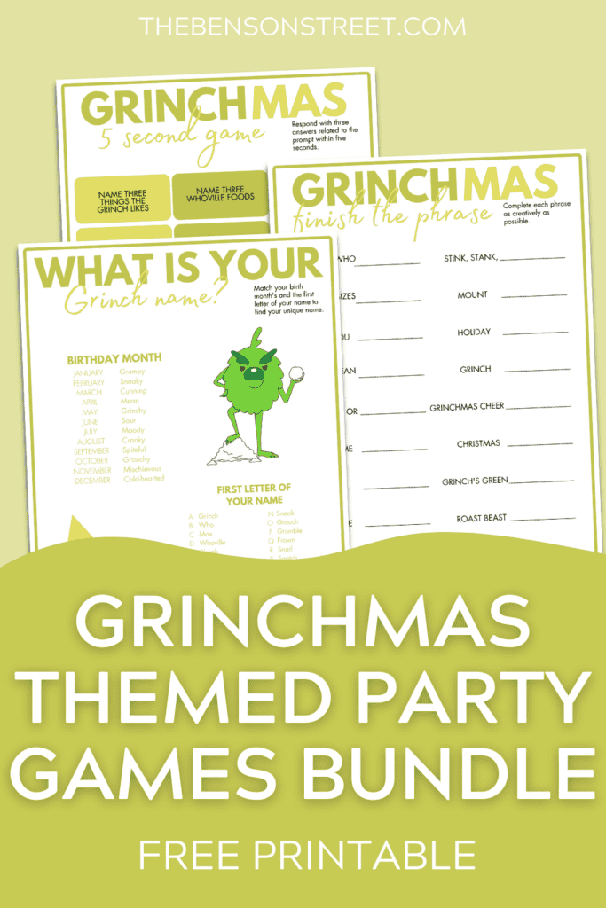 Free Printable Grinchmas Games: A Fun Holiday Activity Bundle