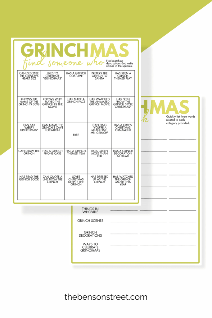 Free Printable Grinchmas Games: A Fun Holiday Activity Bundle