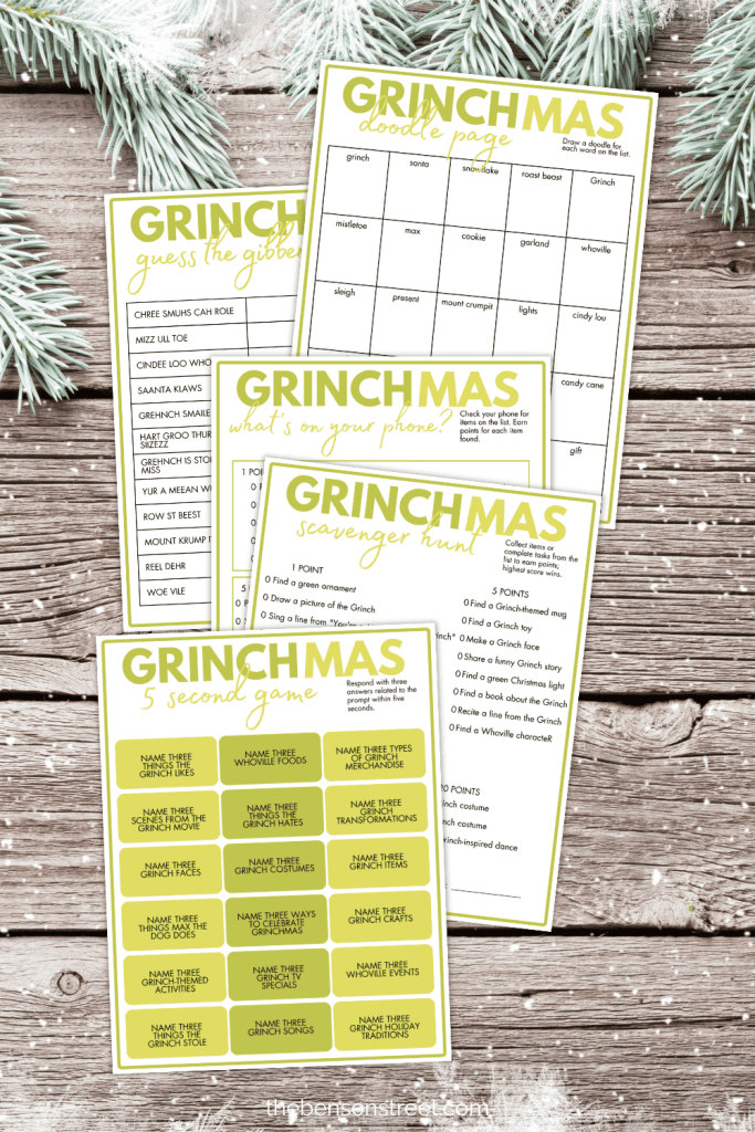 Free Printable Grinchmas Games: A Fun Holiday Activity Bundle