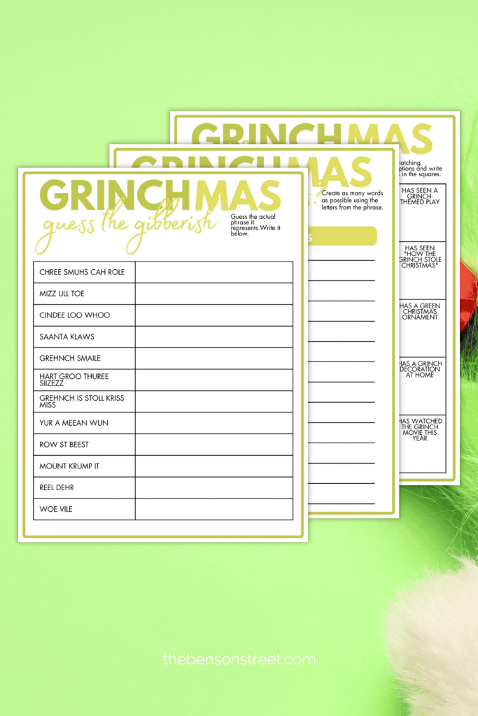 Free Printable Grinchmas Games: A Fun Holiday Activity Bundle