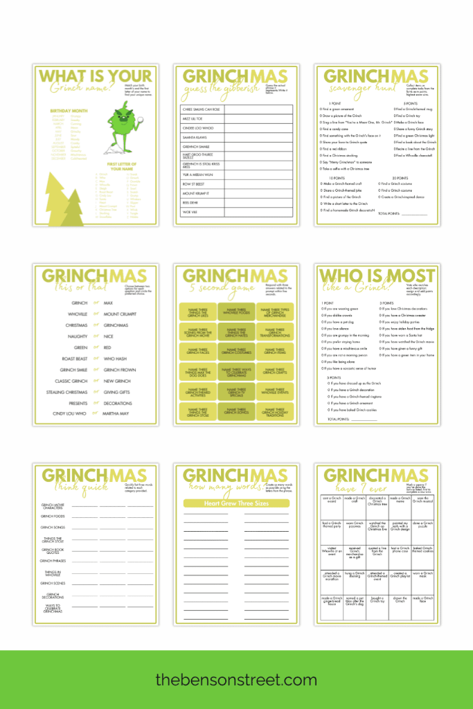 Free Printable Grinchmas Games A Fun Holiday Activity Bundle
