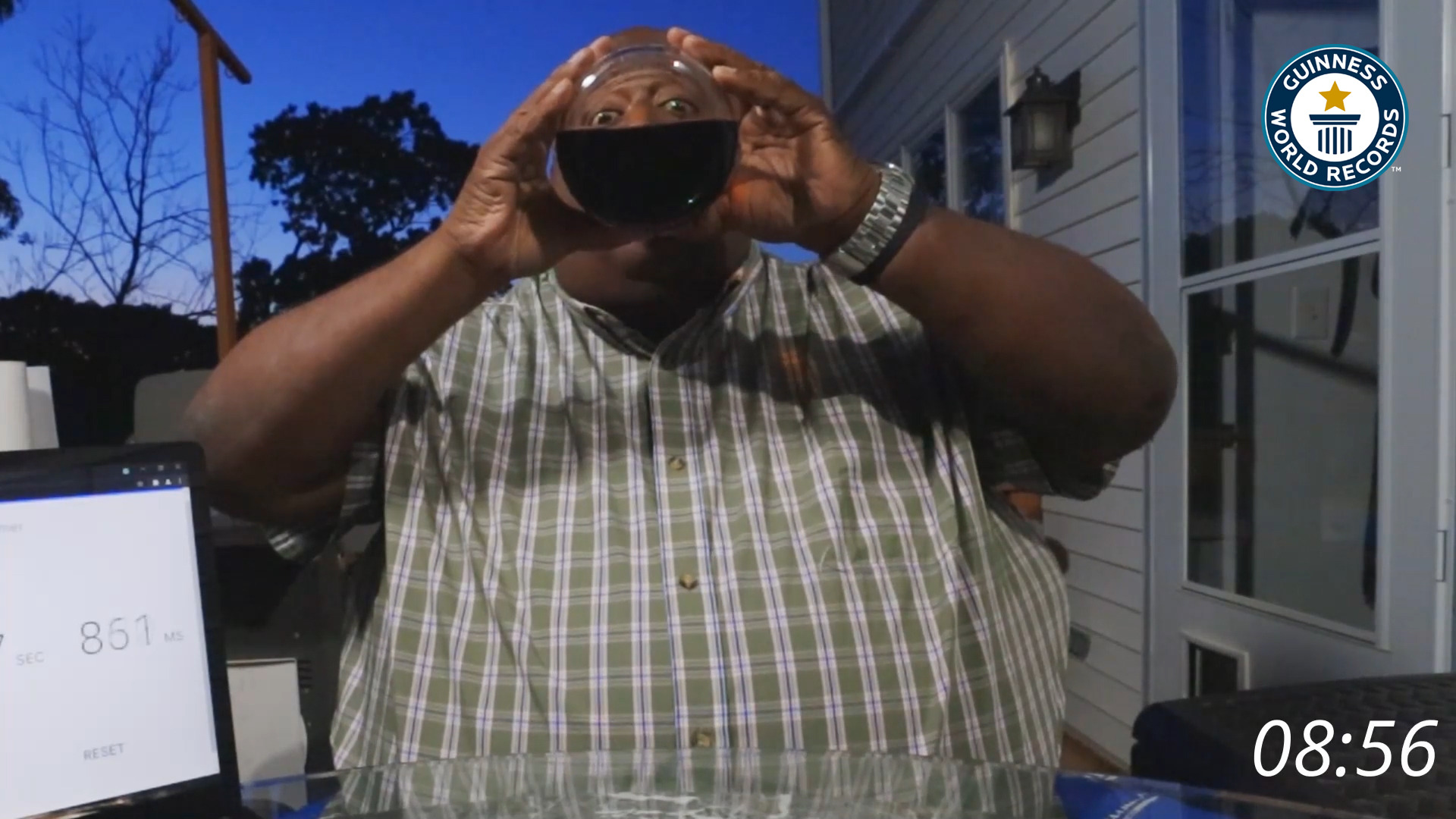 Fastest soda chug, Eric Badlands Booker’s Guinness World Records attempt