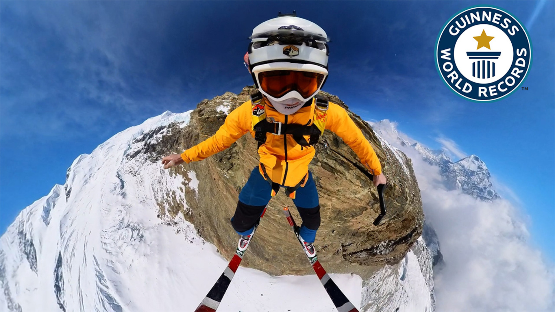 Joshua Bregmen's record-breaking ski-BASE jump from 5,716 meters