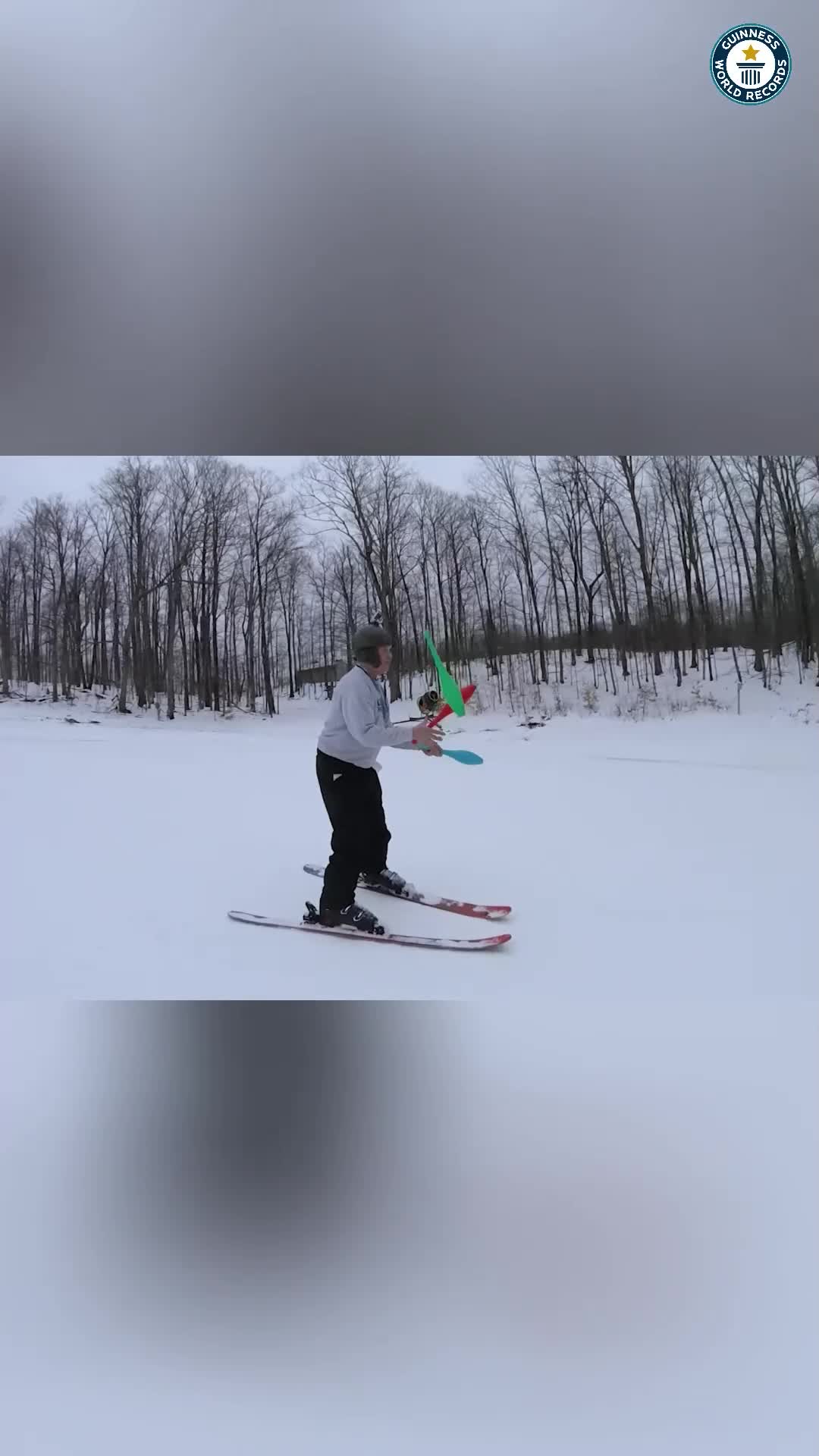Thomas Petrie shatters his own ski juggling record