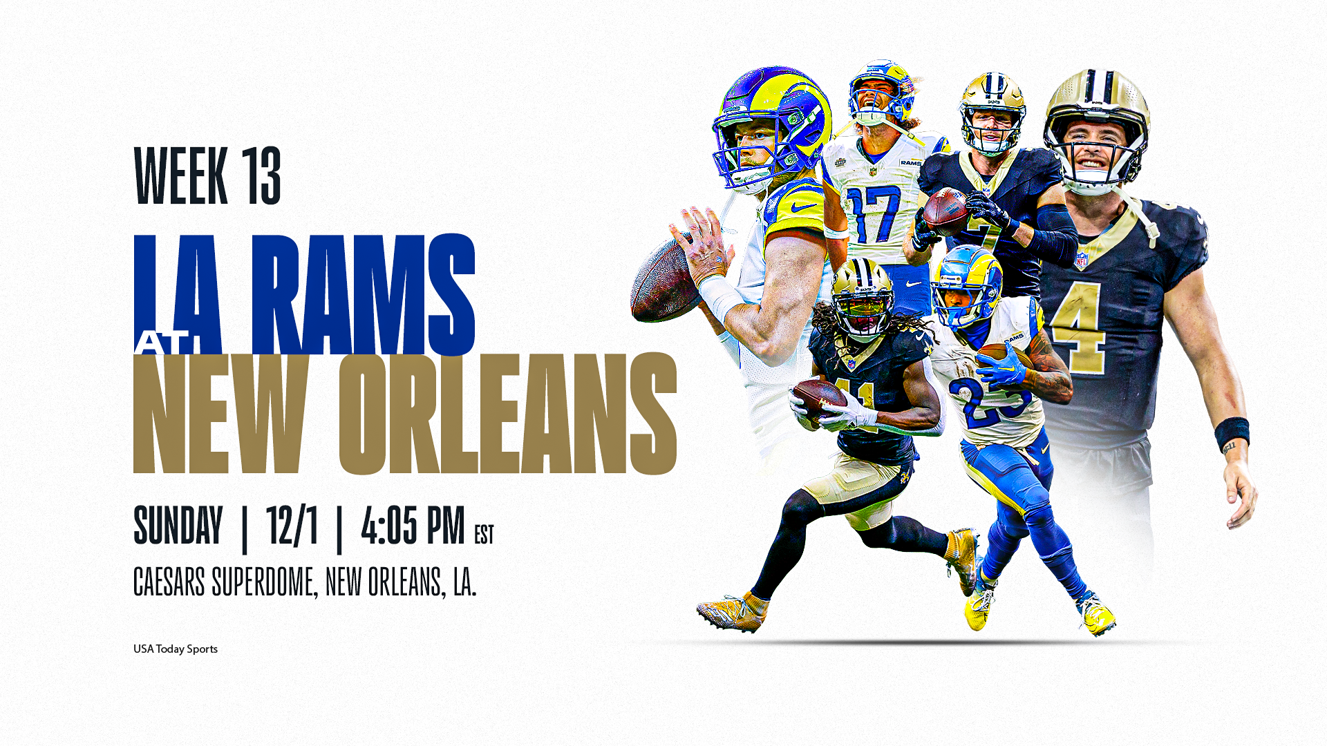 How to watch Saints vs Rams today: Time, TV channel for Week 13