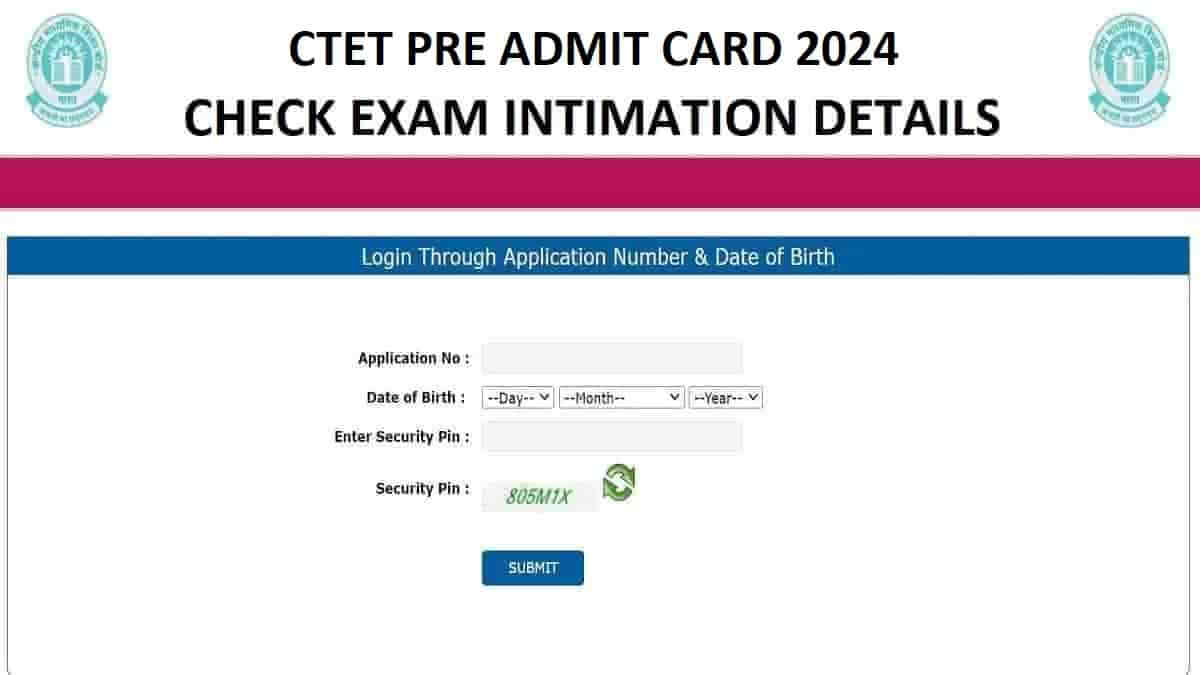 CTET Pre Admit Card 2024 OUT at ctet.nic.in: Download Exam City ... CTET Pre Admit Card 2024 OUT at ctet.nic.in: Download Exam City ...