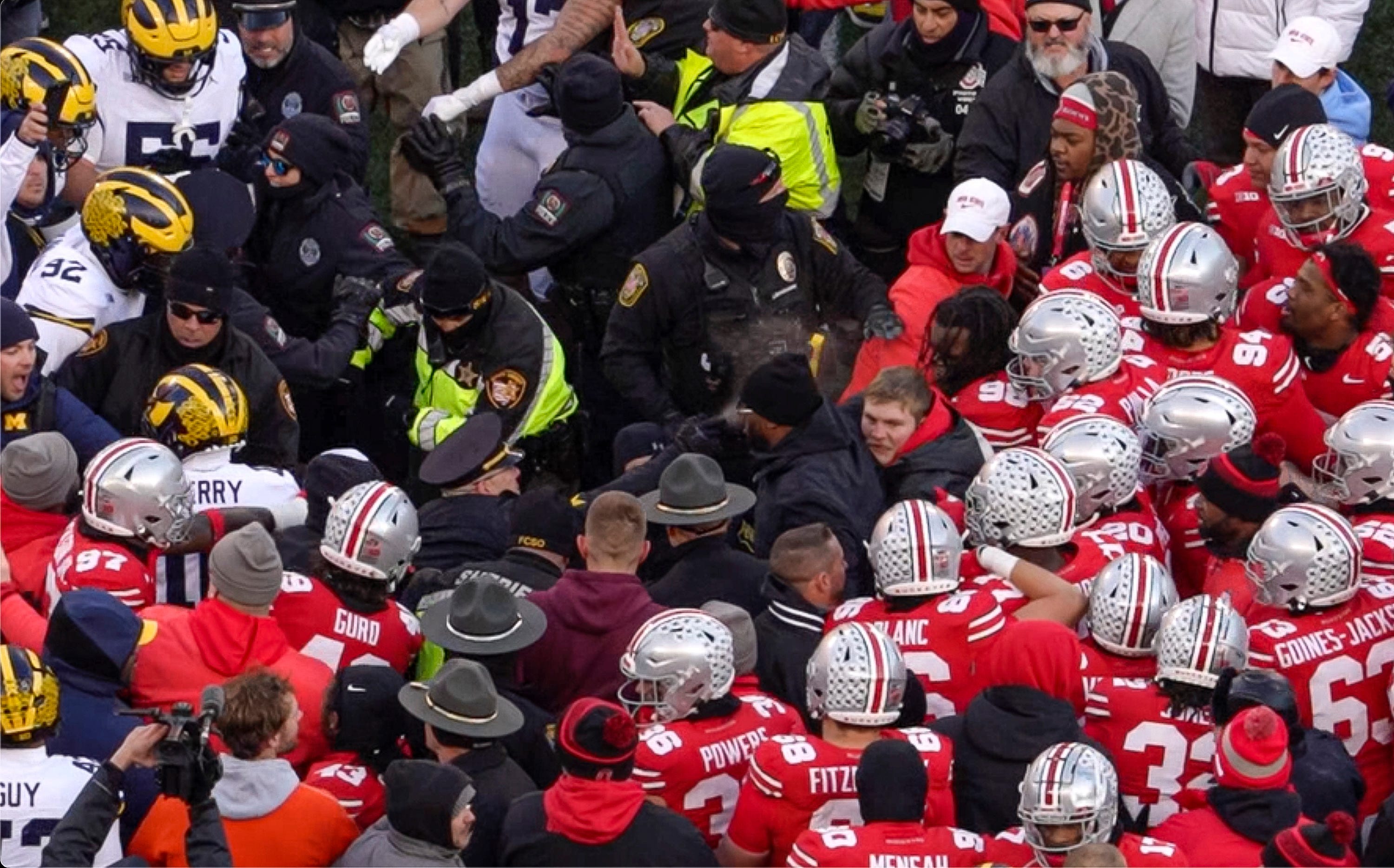 Looking back at the 2024 Ohio State-Michigan football postgame brawl