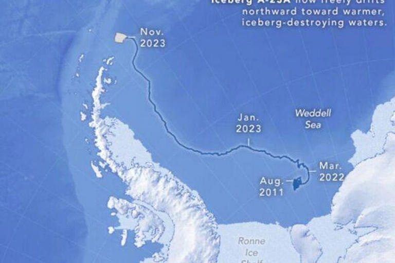 Frightening map shows world's largest iceberg as it 'refuses to die' on ... Frightening map shows world's largest iceberg as it 'refuses to die' on ...