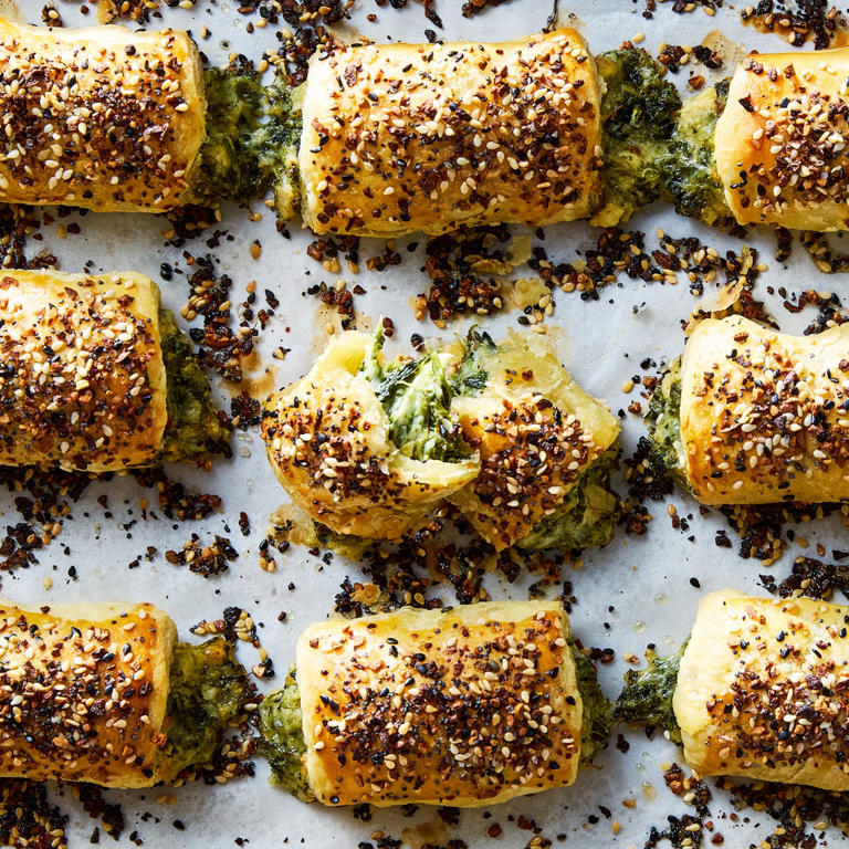 Cheesy spinach dip rolls are the ultimate puff pastry wrapped app