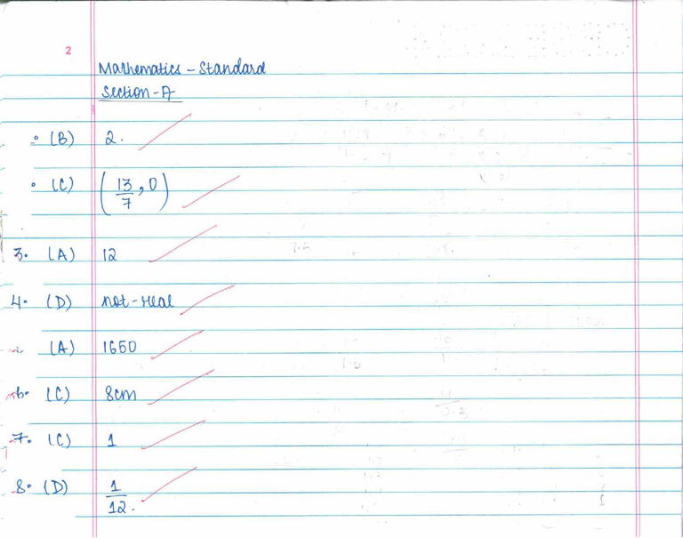 CBSE Topper Answer Sheet Class 10 Mathematics Standard for 2025 Board, Download PDF