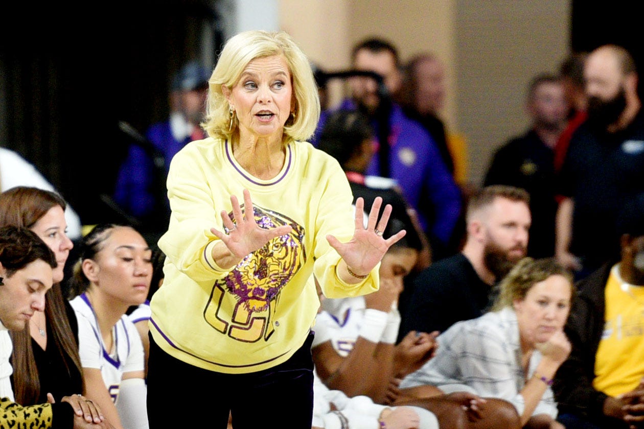 Kim Mulkey jokes that she can deliver Kim Caldwell's baby during Lady ...