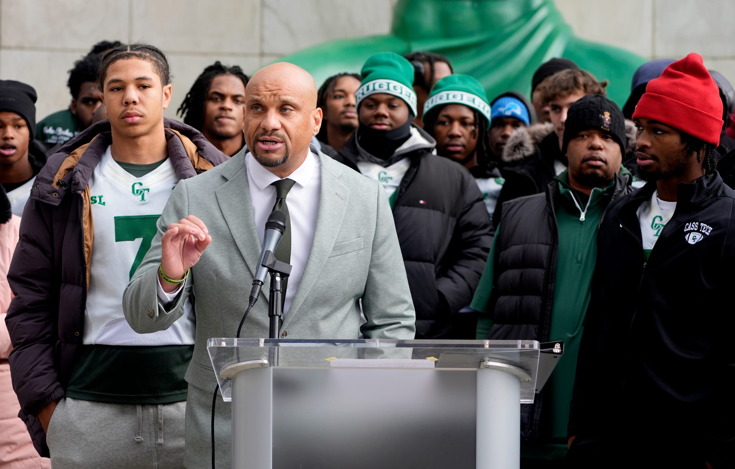 Detroit celebrates Cass Tech football champs with parade down Woodward Ave.