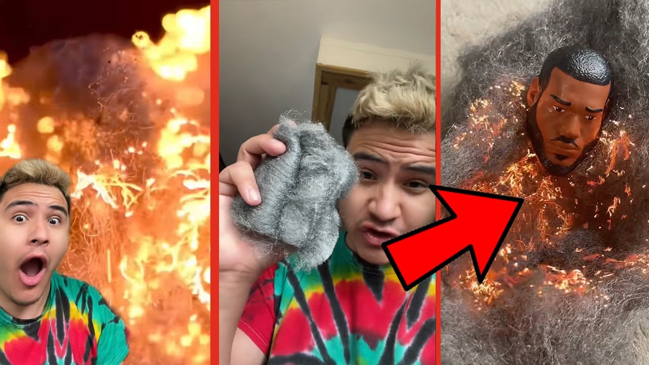 See what a battery does to steel wool