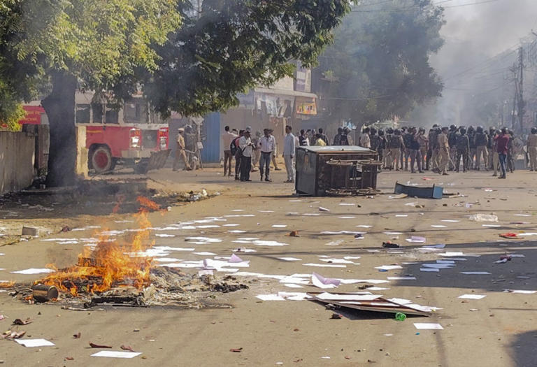 Protests in Parbhani over damage to Constitution replica; collector's ... Protests in Parbhani over damage to Constitution replica; collector's ...