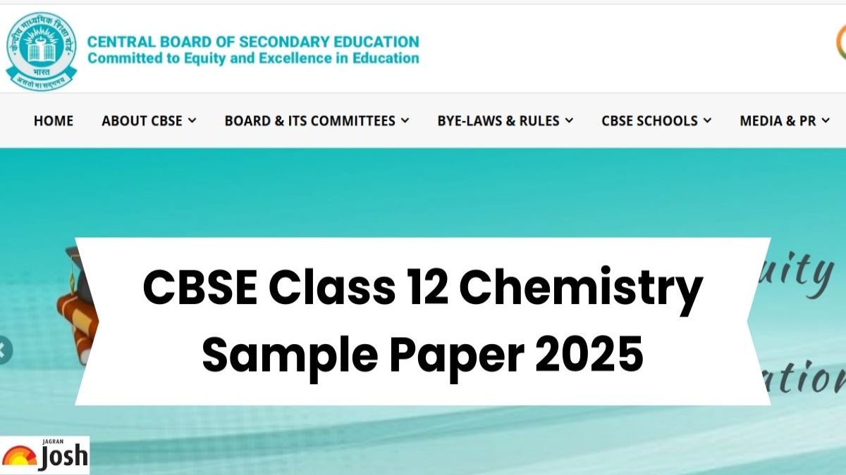 CBSE Class 12 Chemistry Sample Paper 2025: Download Sample Paper PDF For FREE With Marking Scheme!
