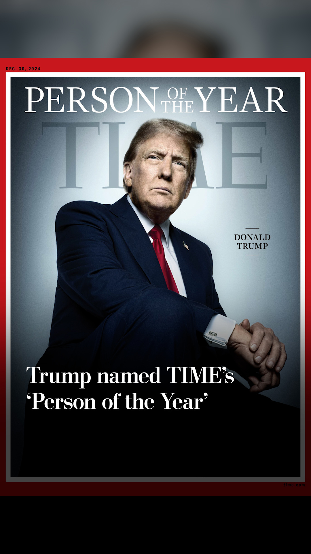 Trump named Time's 'Person of the Year' Trump named Time's 'Person of the Year'