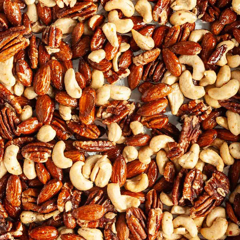 Sweet and spicy smoked nuts