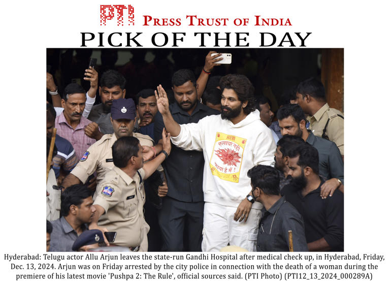 Pushpa 2 screening death case: Allu Arjun walks out of Hyderabad prison ... Pushpa 2 screening death case: Allu Arjun walks out of Hyderabad prison ...