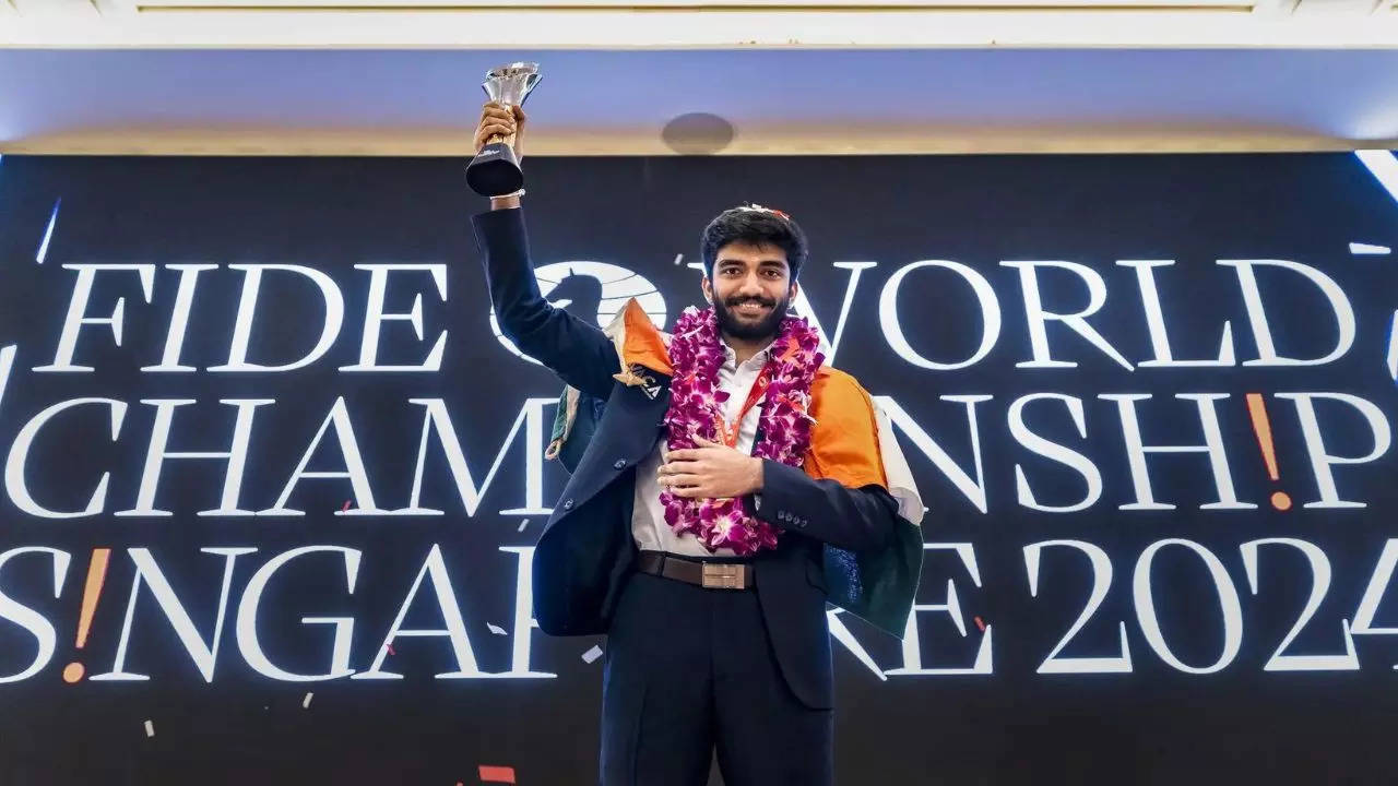 Watch: Emotional moment as D Gukesh hands trophy to his proud mother Watch: Emotional moment as D Gukesh hands trophy to his proud mother