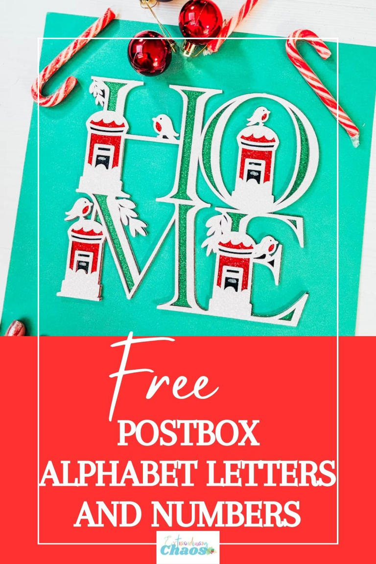 Free PNG, SVG Christmas Postbox Alphabet Letters and Numbers