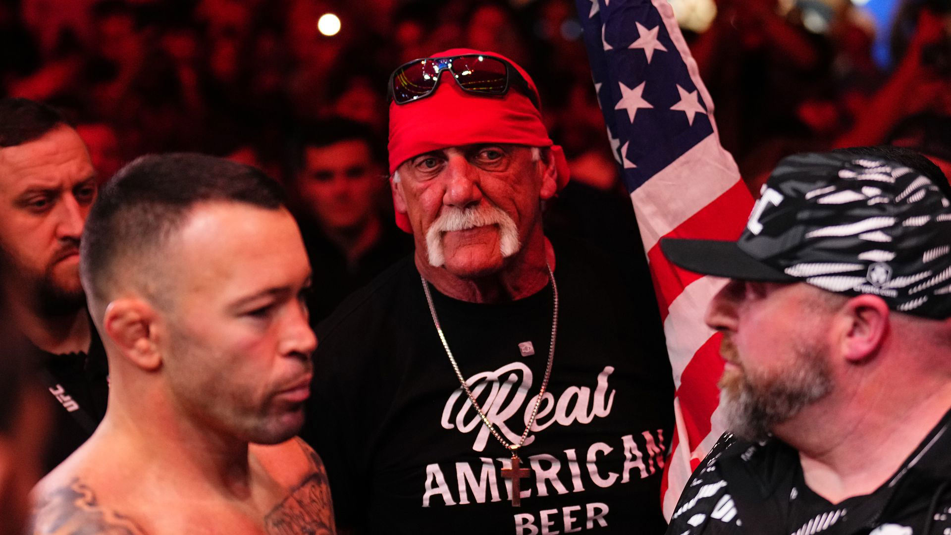 Watch Colby Covington walk out with Hulk Hogan and his ‘Real American ... Watch Colby Covington walk out with Hulk Hogan and his ‘Real American ...