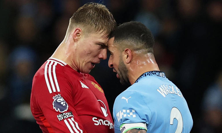 Gary Neville SLAMS 'embarrassing' Kyle Walker after Man City star goes to ground following clash ...