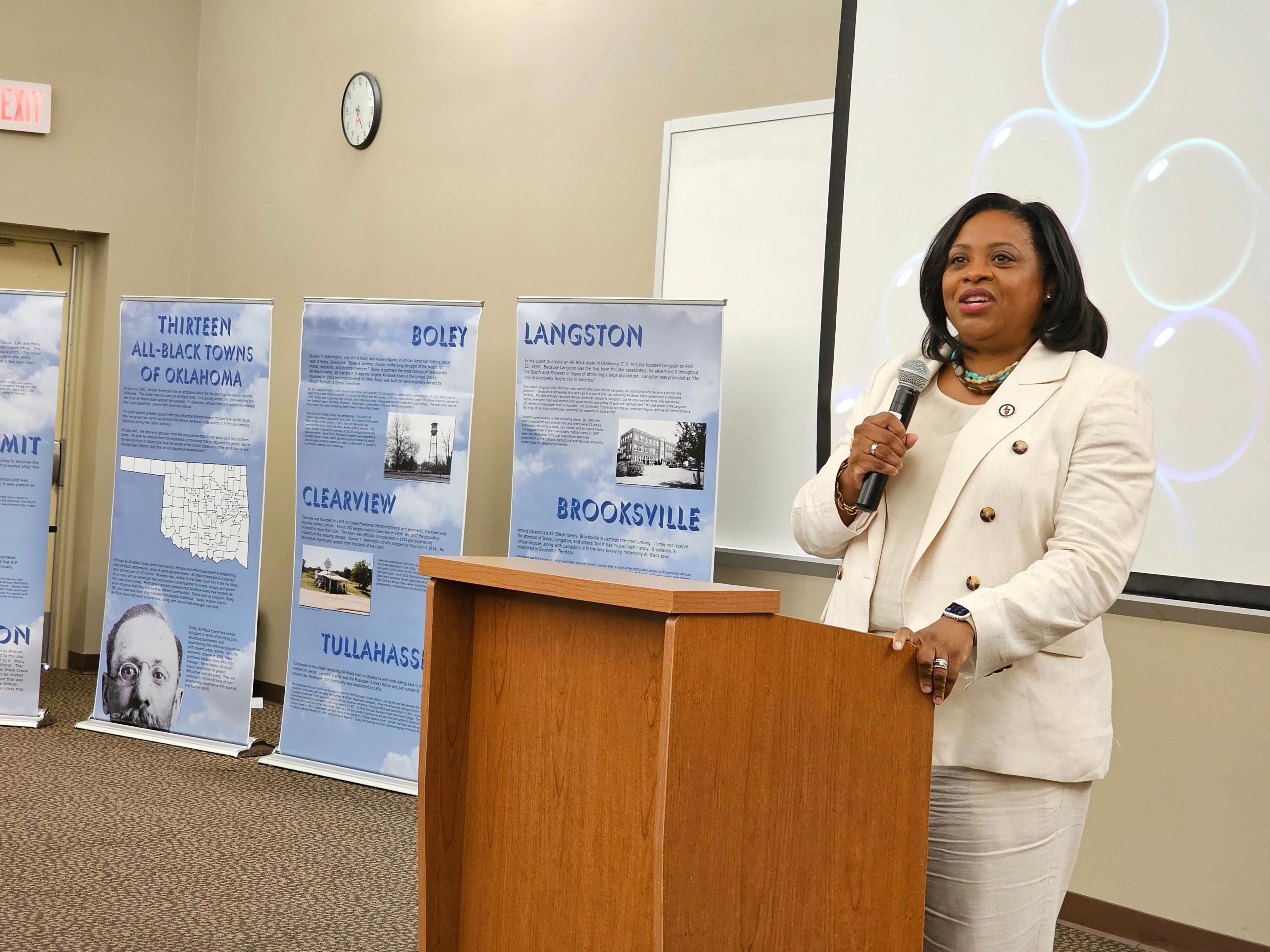 Ruth Ray Jackson, the 17th president of Langston University, holds ...