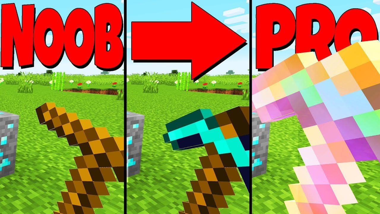 Minecraft: noob vs pro pickaxes!