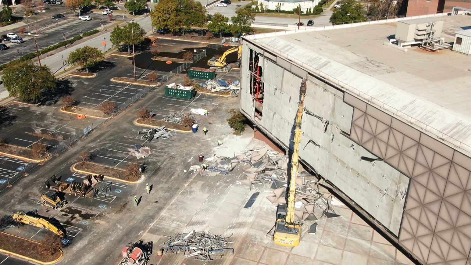 James Brown Arena demolition continues, all in the name of entertainment