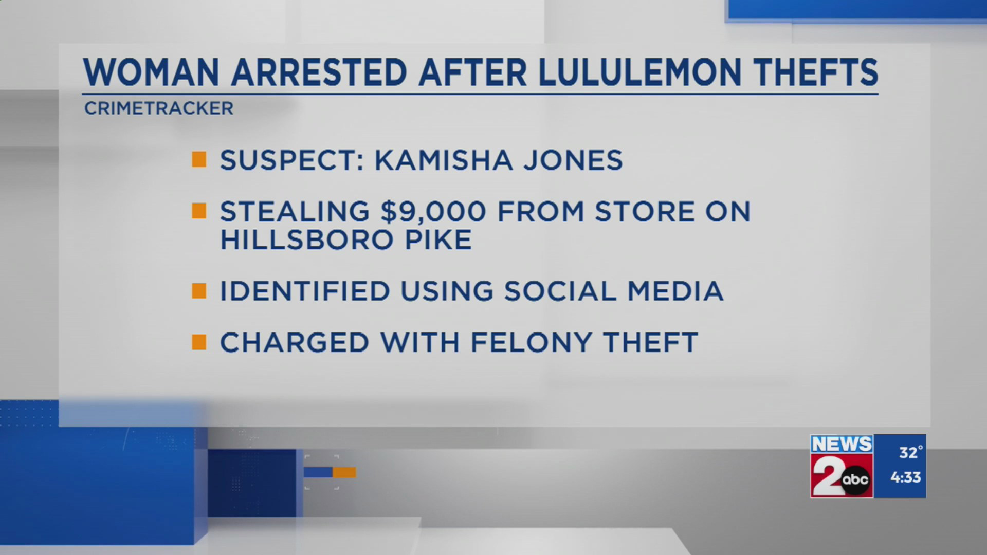 Woman arrested after Lululemon thefts in Nashville Woman arrested after Lululemon thefts in Nashville