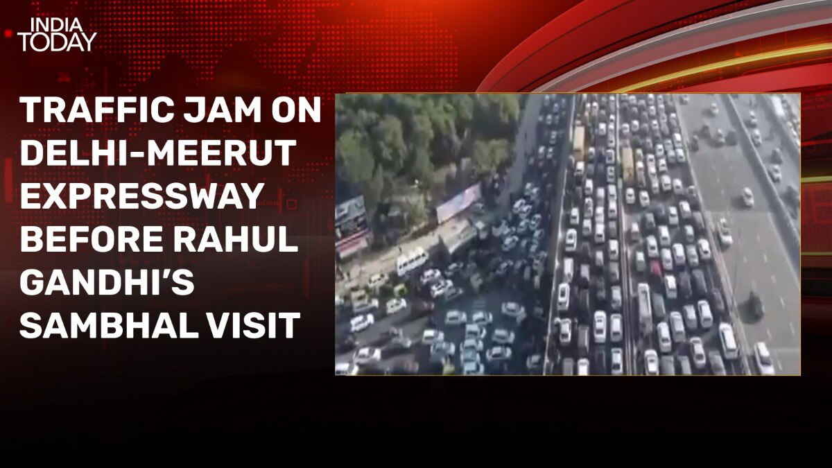Massive traffic jam at Ghazipur border ahead of Rahul Gandhi's Sambhal ... Massive traffic jam at Ghazipur border ahead of Rahul Gandhi's Sambhal ...