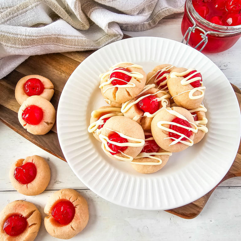 Cherry Almond Shortbread Cookies