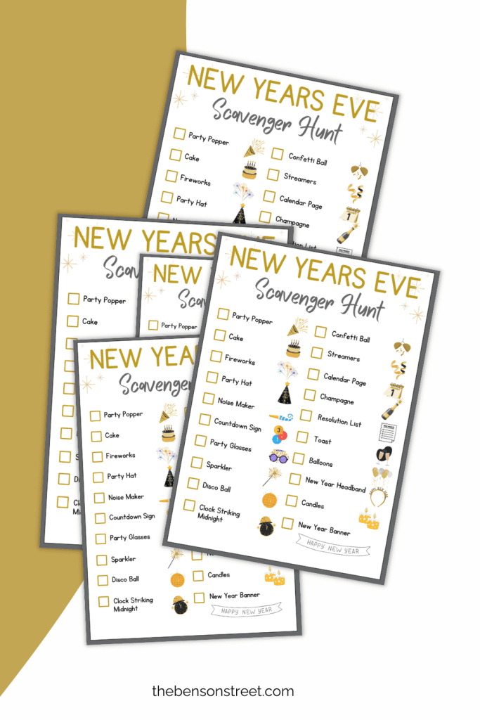 Free Printable New Year's Eve Scavenger Hunt for Kids