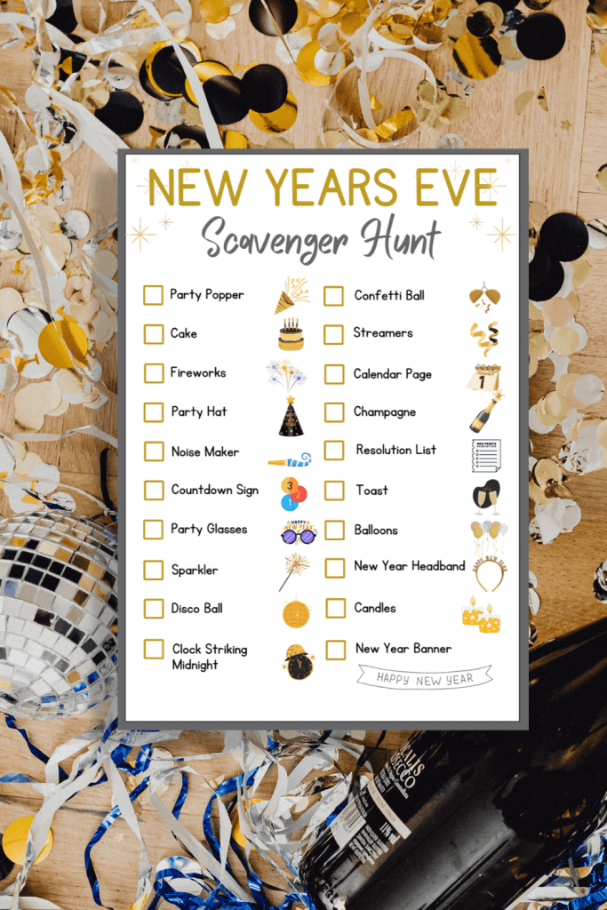 Free Printable New Year's Eve Scavenger Hunt for Kids
