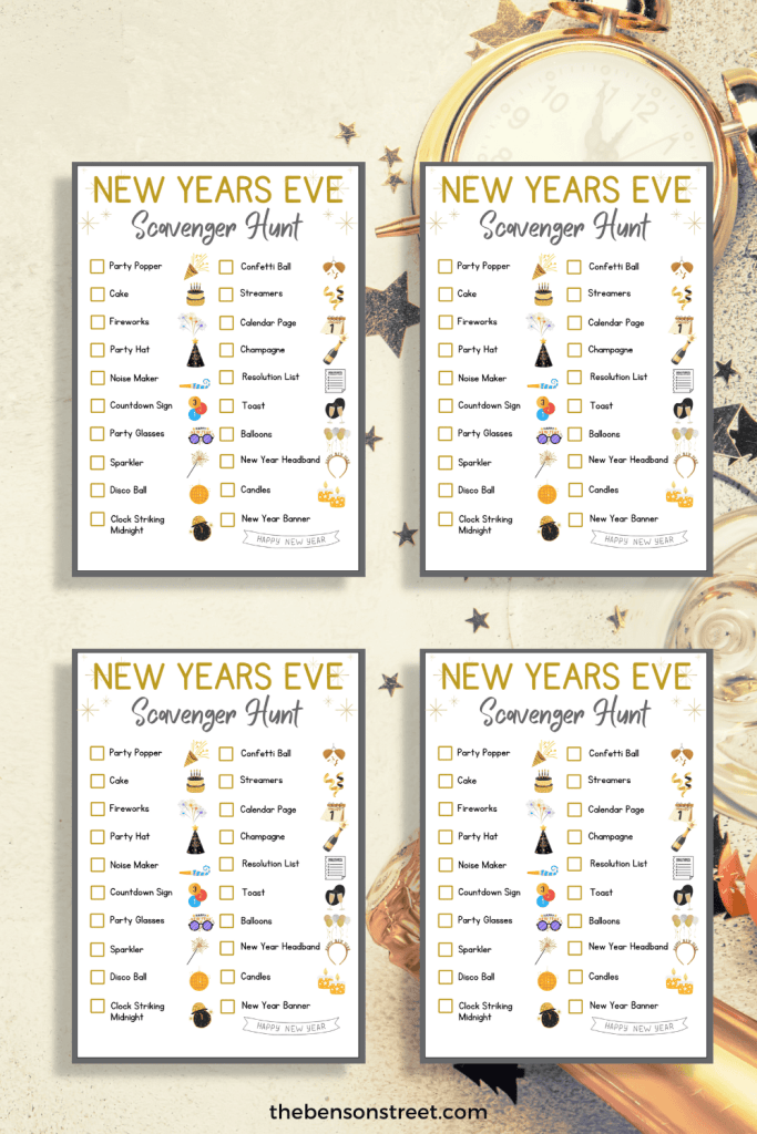 Free Printable New Year's Eve Scavenger Hunt for Kids