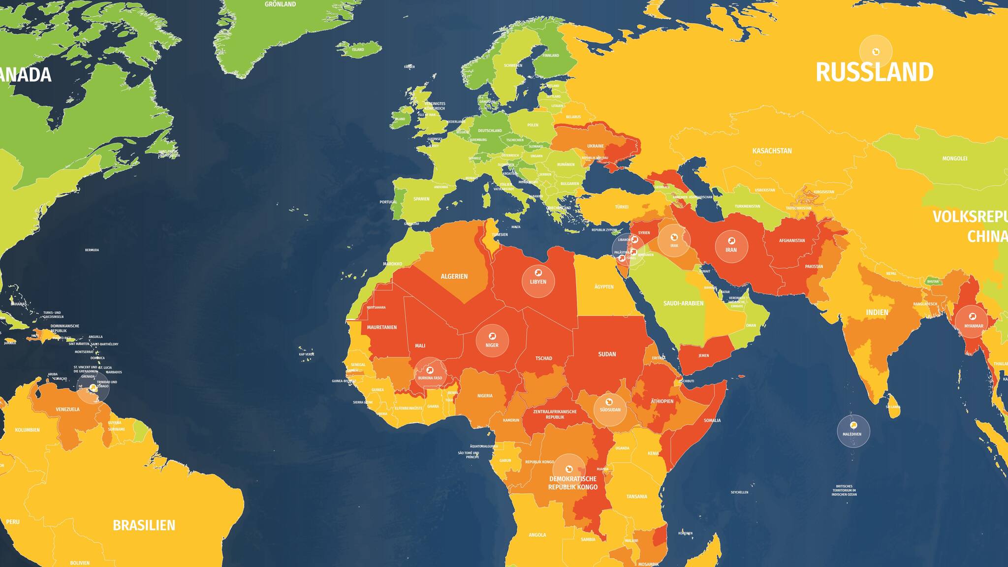 Risk Map 2025 von Safeture: Die gefährlichsten und sichersten Reiseziele