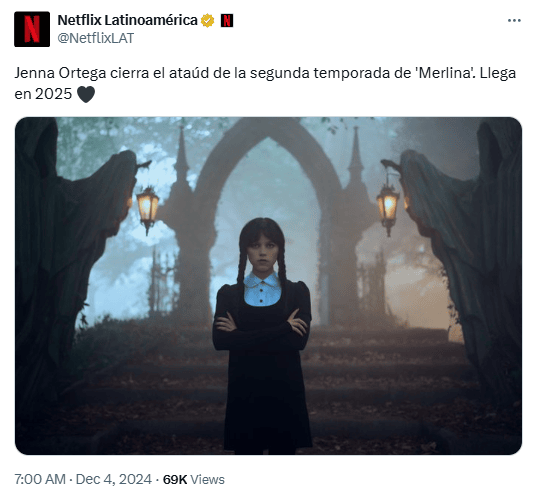 Merlina temporada 2 se estrena en 2025, confirma Netflix
