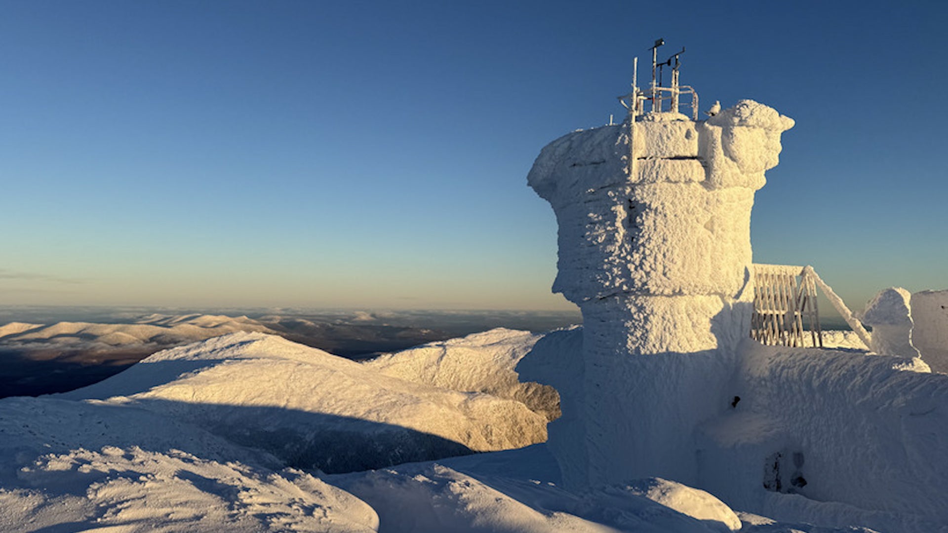 Several Feet Of Rime Ice Covers Mt. Washington Observatory