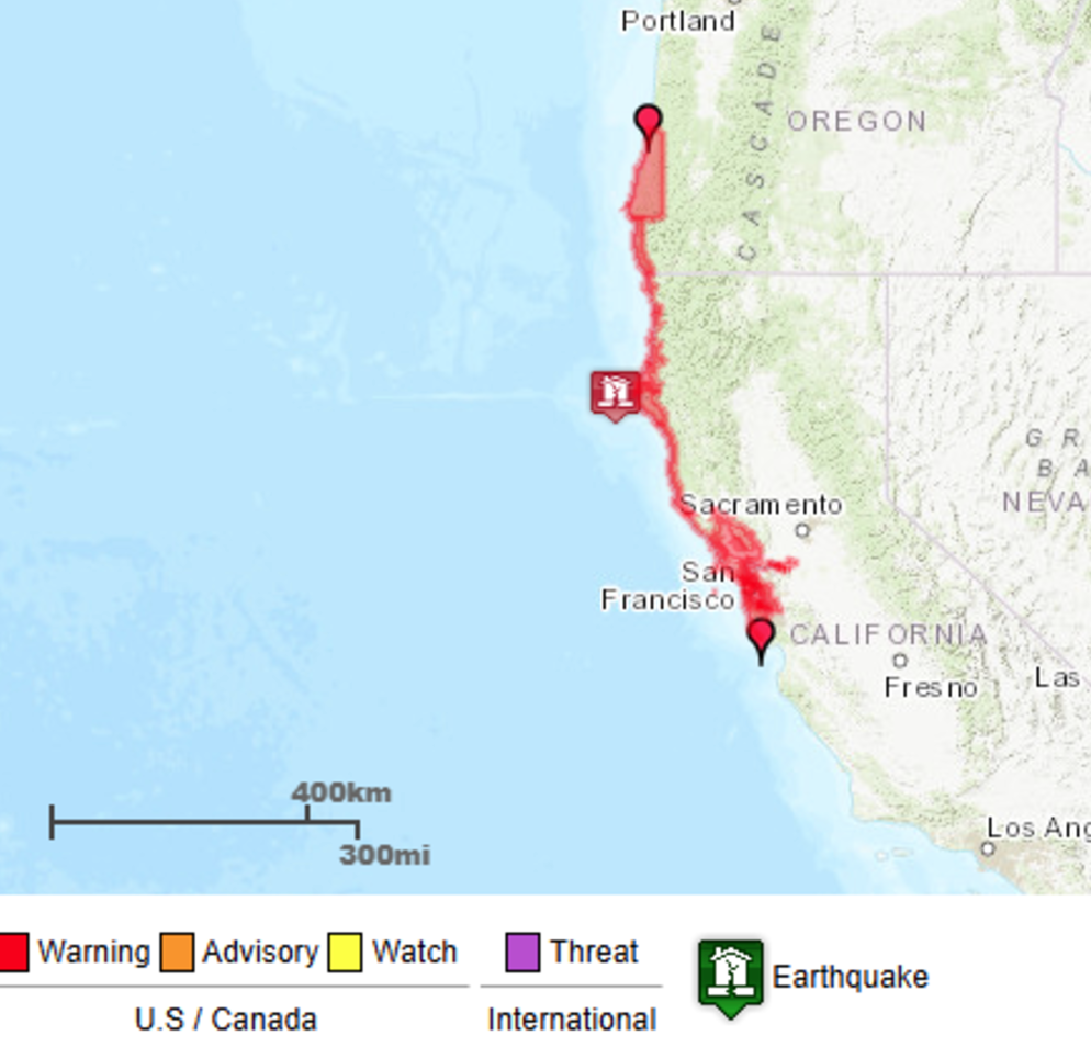 Magnitude 7 earthquake rocks California; tsunami warning for part of ...