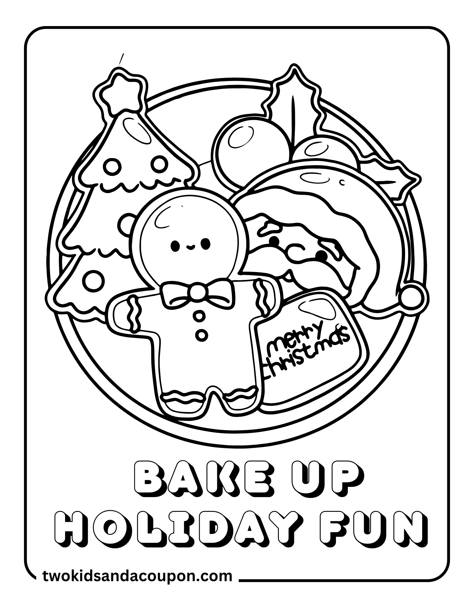 7 Christmas Cookie Coloring Pages