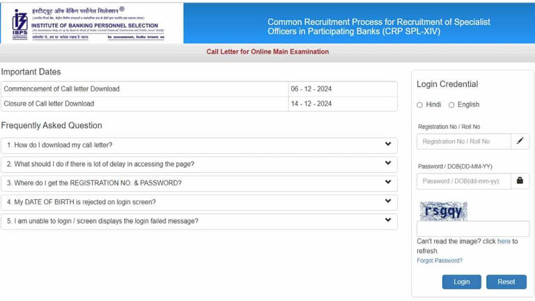 IBPS SO Mains Admit Card 2024 OUT at ibps.in: Check Direct Link Here IBPS SO Mains Admit Card 2024 OUT at ibps.in: Check Direct Link Here