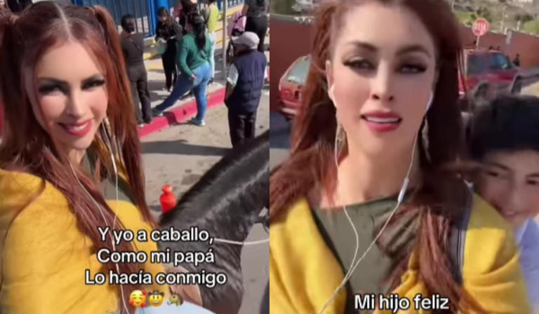 Mujer se vuelve viral por ser la única en la escuela que va por su hijo ... Mujer se vuelve viral por ser la única en la escuela que va por su hijo ...